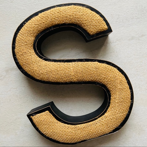 Anthropologie | Office | Letter S Decor Burlap Boho | Poshmark